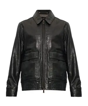 Paul Smith Vintage-style Leather Jacket - Black