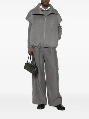Soeur Collar Zip-up Sleeveless Vest - Grey