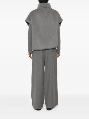 Soeur Collar Zip-up Sleeveless Vest - Grey