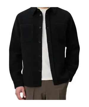LES DEUX Bouclé Patch-pocket Shirt Jacket
