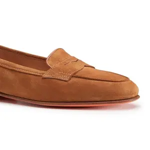 Santoni Round-toe Penny Loafers - Brown