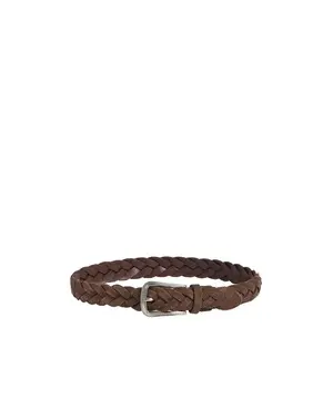 Brunello Cucinelli Reversed Calfskin Braided Belt - Maroon