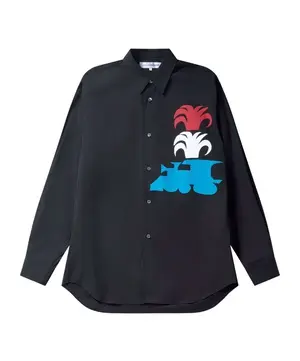 Comme Des Garçons Woven Patterned Shirt - Black