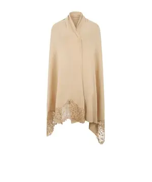 Ermanno Scervino Wool Lace Shawl - Nude