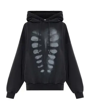 AVAVAV Skeleton Print Oversized Hoodie