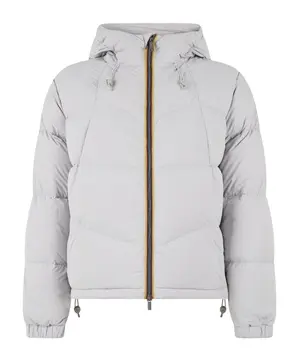K-WAY Drawstring Hooded Down Jacket - Light Gray