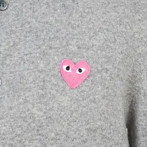 Play Comme Des Garcon Heart-patch Round-neck Cardigan
