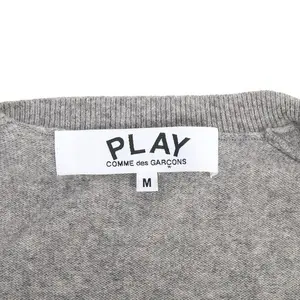 Play Comme Des Garcon Heart-patch Round-neck Cardigan