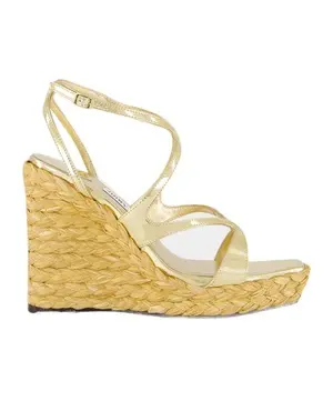 JIMMY CHOO Ayla 110 Wedge Sandals - Gold
