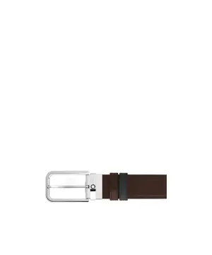 Montblanc 35 Mm Reversible Belt In Sartorial Leather With Rectangular Buckle