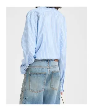 Ermanno Scervino Silk Shirt With A Masculine Striped Allure