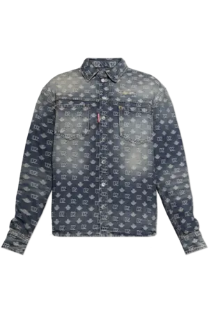 Dsquared2 Denim Shirt With Monogram - Blue