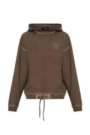 Dsquared2 Cotton Logo Hoodie - Brown