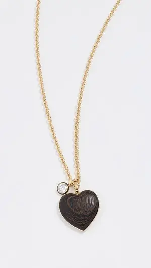 ROXANNE ASSOULIN The Big Simple Wood Heart Pendant Necklace - Walnut
