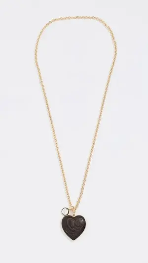 ROXANNE ASSOULIN The Big Simple Wood Heart Pendant Necklace