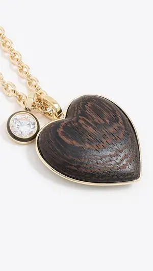 ROXANNE ASSOULIN The Big Simple Wood Heart Pendant Necklace
