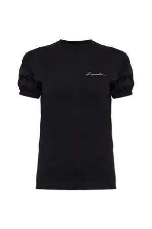 Dsquared2 Cotton T-shirt With Puff Sleeves - Black
