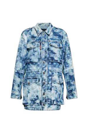 Dsquared2 Denim Jacket With Monogram - Blue