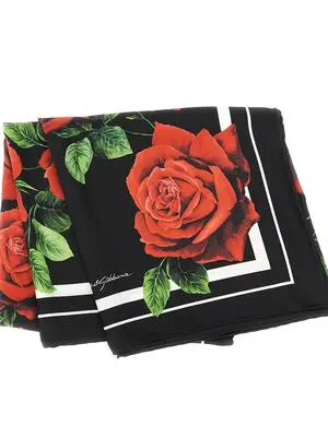 Dolce & Gabbana Rose' Scarf - Black