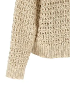 Brunello Cucinelli Dazzling Braids' Sweater - Cream