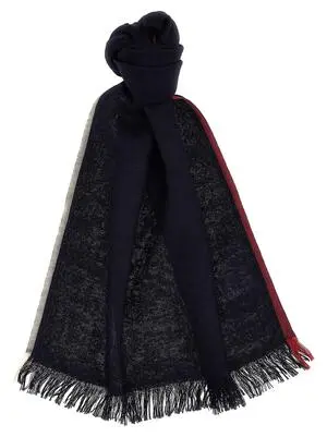 Brunello Cucinelli Brunello Cucinelli Men Contrast Border Scarf Blue