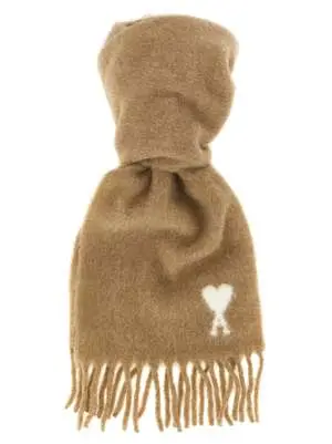 AMI Paris De Coeur' Scarf - Cream
