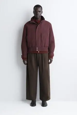 Cos Padded Mock-neck Bomber Jacket - Red