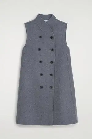 Cos Double-faced Wool-blend Mini Dress - Gray