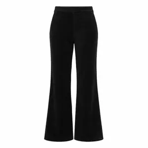 TRAFFIC PEOPLE Corrie's Bravado Velvet Cord Bouvier Wide Leg Trousers - Black