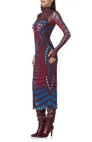AFRM Shailene Turtleneck Midi Dress - Ruby Dots