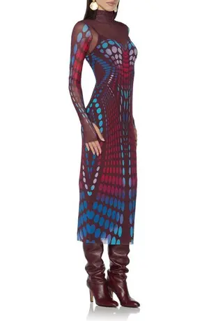 AFRM Shailene Turtleneck Midi Dress - Ruby Dots