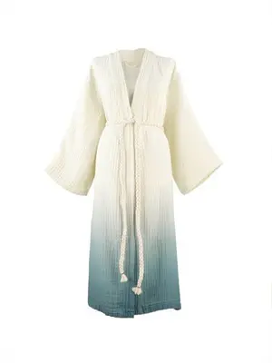 BULDAN'S Degrade Muslin Bathrobe - Blue