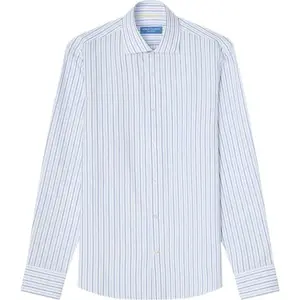 Robert Talbott Reynolds Ultra Light Weight Brushed Stripe Shirt - Light Blue Multi