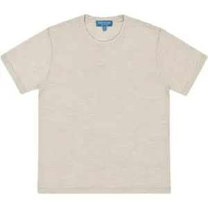 Robert Talbott Lawrence Wool Silk Fine Gauge Jersey Tee - Flax
