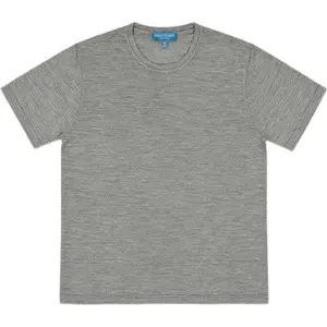 Robert Talbott Lawrence Wool Silk Fine Gauge Jersey Tee - Medium Gray
