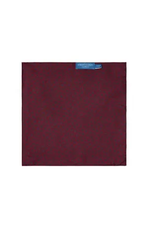Robert Talbott Paisley Collins Double Print Pocket Square - Maroon Multi