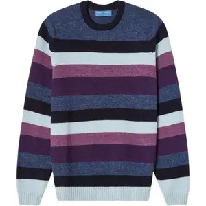 Robert Talbott Radcliffe Striped Crewneck Sweater - Blue Multi