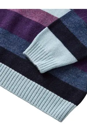 Robert Talbott Radcliffe Striped Crewneck Sweater - Blue Multi