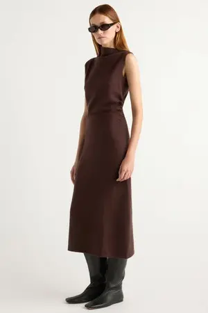 Modern Citizen Abel Asymmetric-neck Dress - Umber