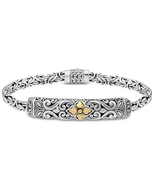 DEVATA Maple Leaf On Filigree With Borobudur Chain Bracelet - Silver