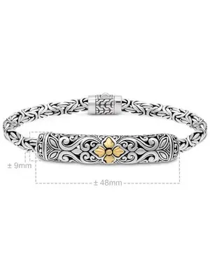 DEVATA Maple Leaf On Filigree With Borobudur Chain Bracelet
