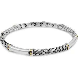 DEVATA Dragon Bone Slide-on Bangle Bracelet - Silver