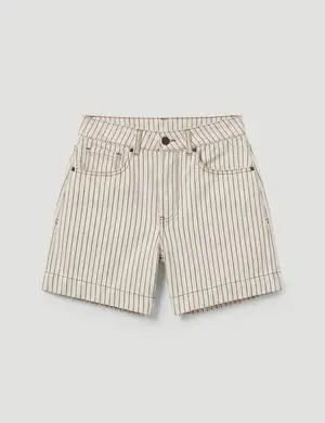 HUSH Essential Stripe Denim Stretch Shorts