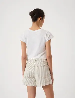 HUSH Essential Stripe Denim Stretch Shorts