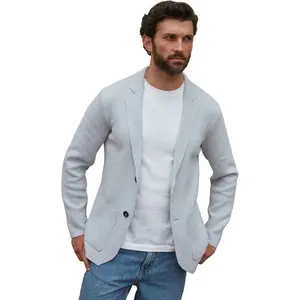 PAUL JAMES Midweight Cotton Deconstructed Blazer - Lightgrey