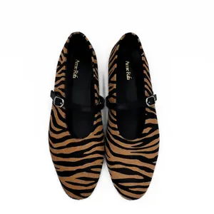 AMIE RAFA Lori Zebra Mary Jane Flats