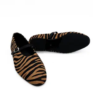 AMIE RAFA Lori Zebra Mary Jane Flats