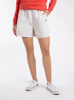 WEIRD FISH Jardin Elasticated Twill Shorts - Natural