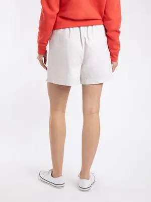 WEIRD FISH Jardin Elasticated Twill Shorts - Natural