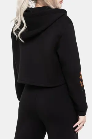 DISTURBIA Foxglove Zip Up Cropped Hoodie